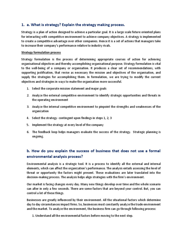 Question/ Answer of Strategic Management | PDF | Strategic Management ...