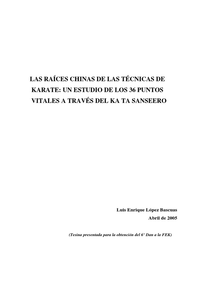 Las Raices Chinas de Las Tecnicas de Karate 36 Puntos Vitales | PDF ...