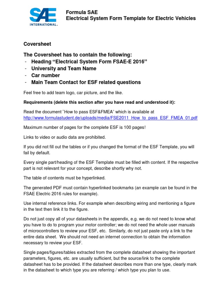 2016 FSAE Electrical Safety Form | Download Free PDF | Fuse (Electrical ...