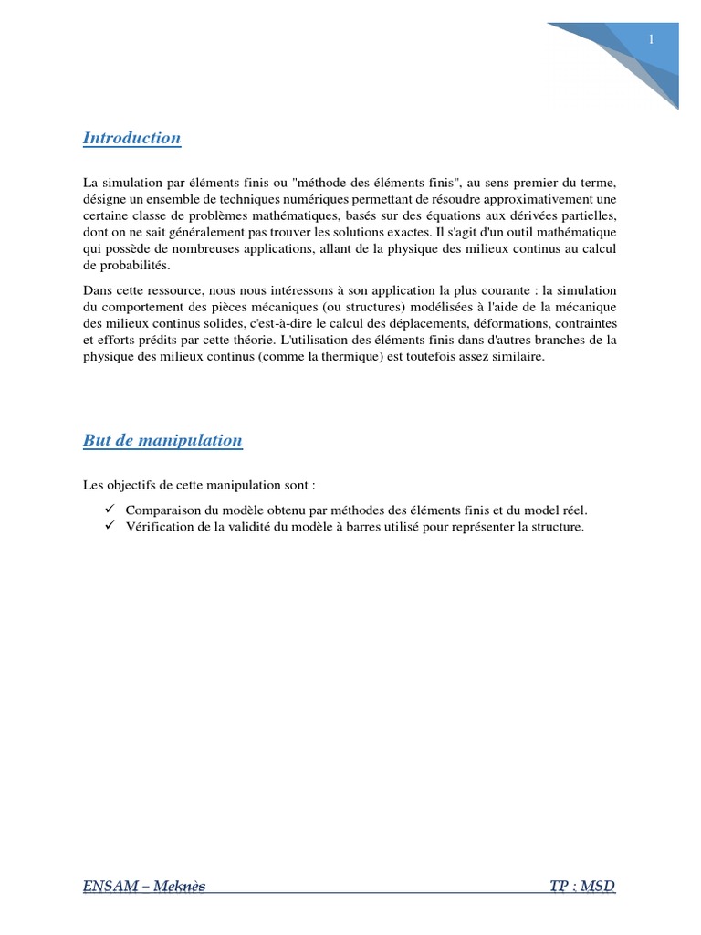 Analyse Par Éléments Finis Ansys Treilli | PDF | Méthode des éléments finis | Enseignement des ...