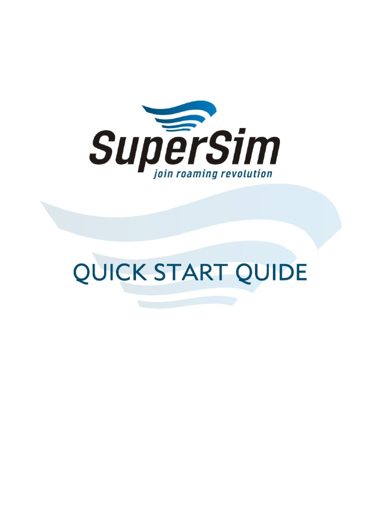 SuperSim Quick Start Guide | PDF | Voicemail | Mobile Phones