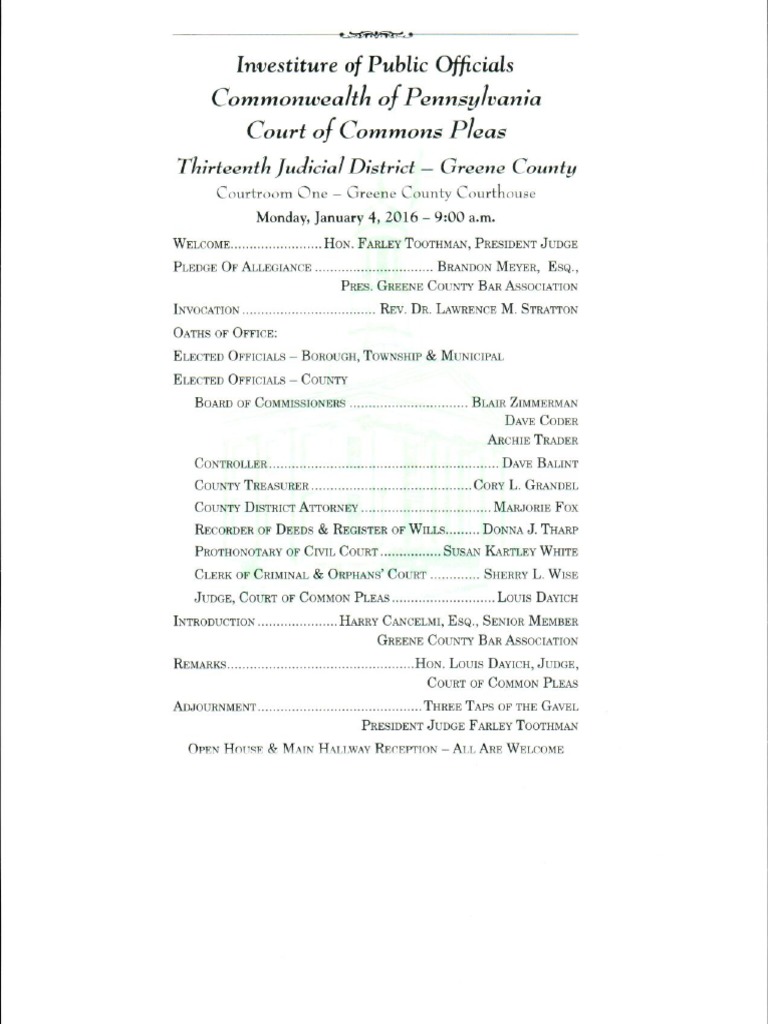 Investiture Ceremony Program | PDF