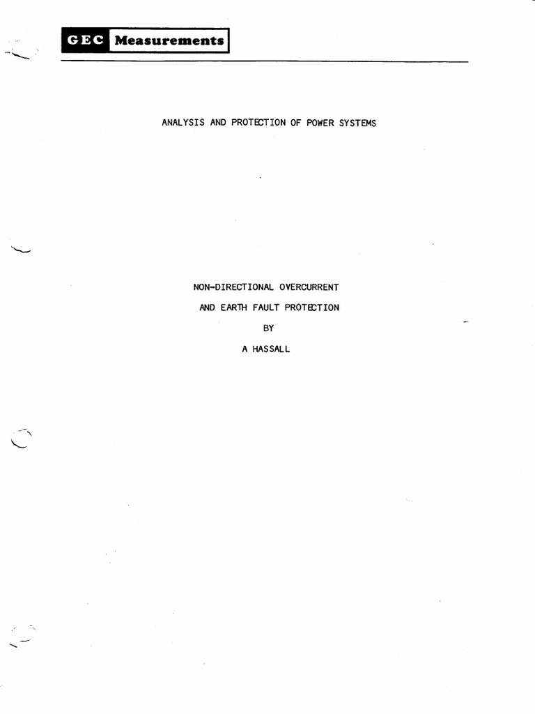 Non-Directional Overcurrent and Earth Fault Protection | PDF | Relay ...