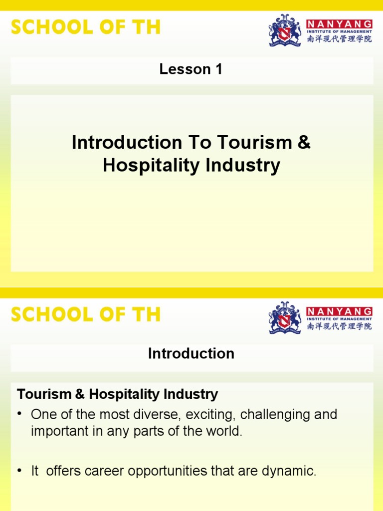 Introduction To Tourism & Hospitality Industry | PDF | Tourism | Hotel