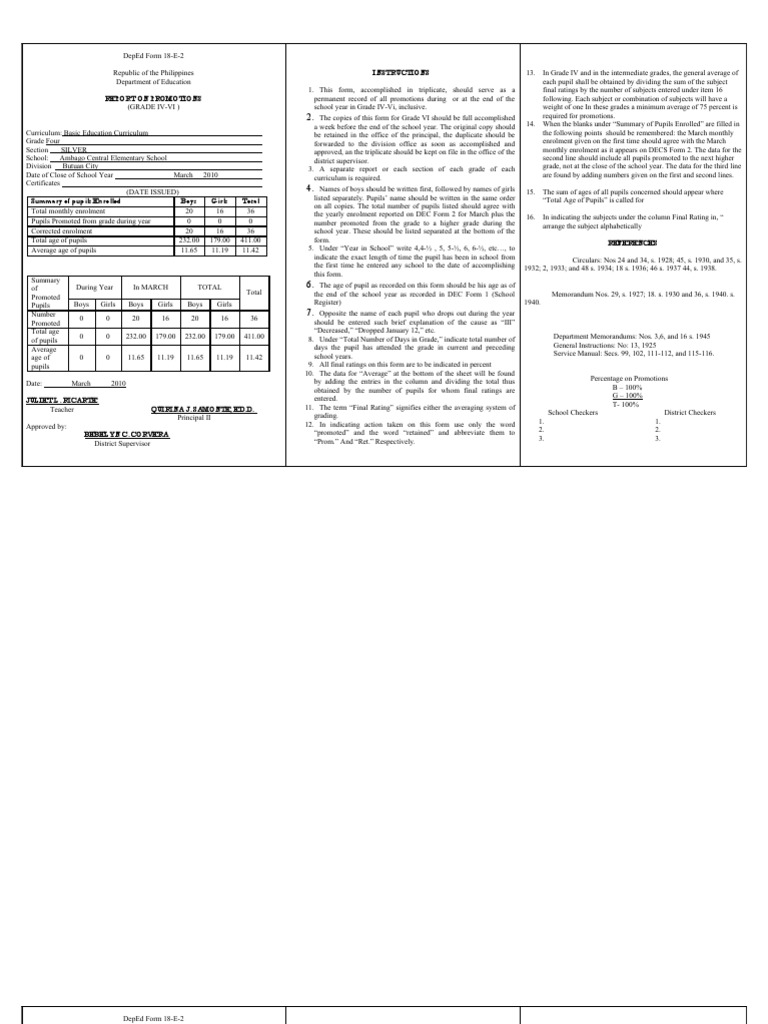 Deped Form 18-Orig | PDF