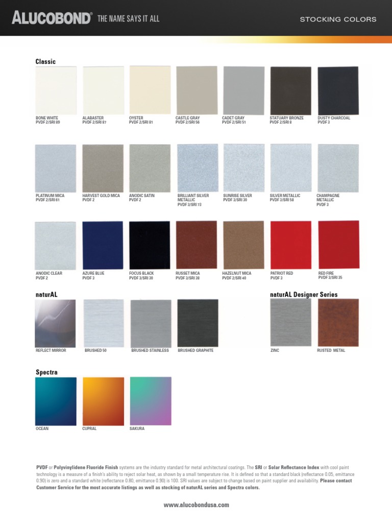 Alucobond Color Chart | PDF | Color | Silver