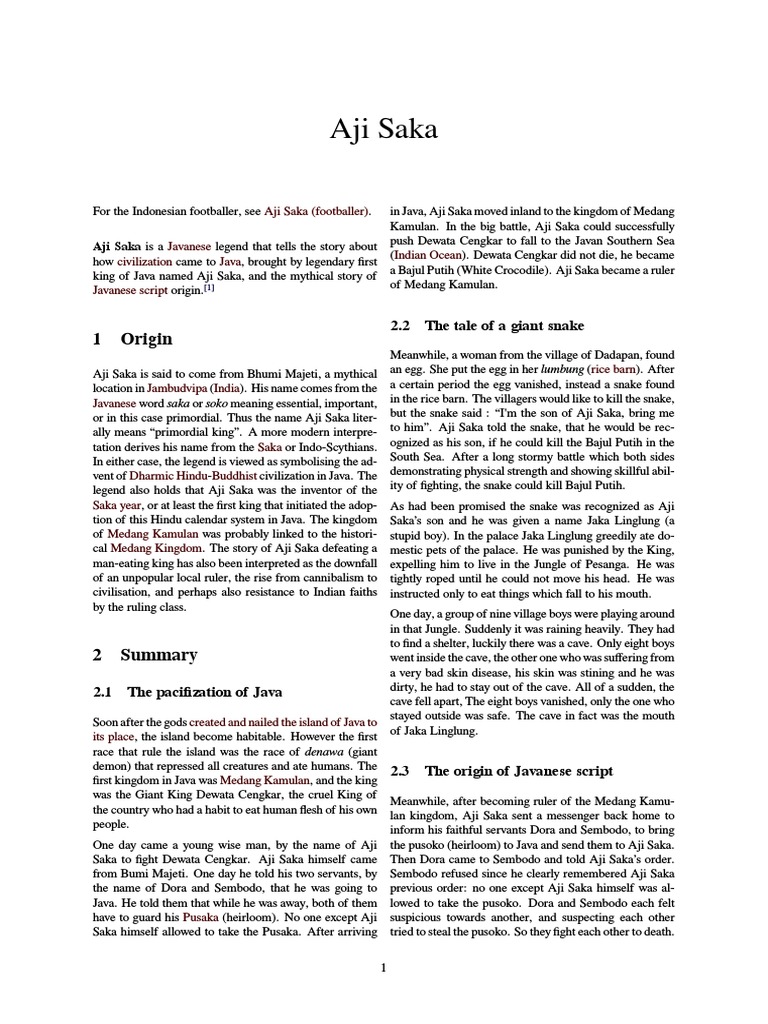 Aji Saka | PDF