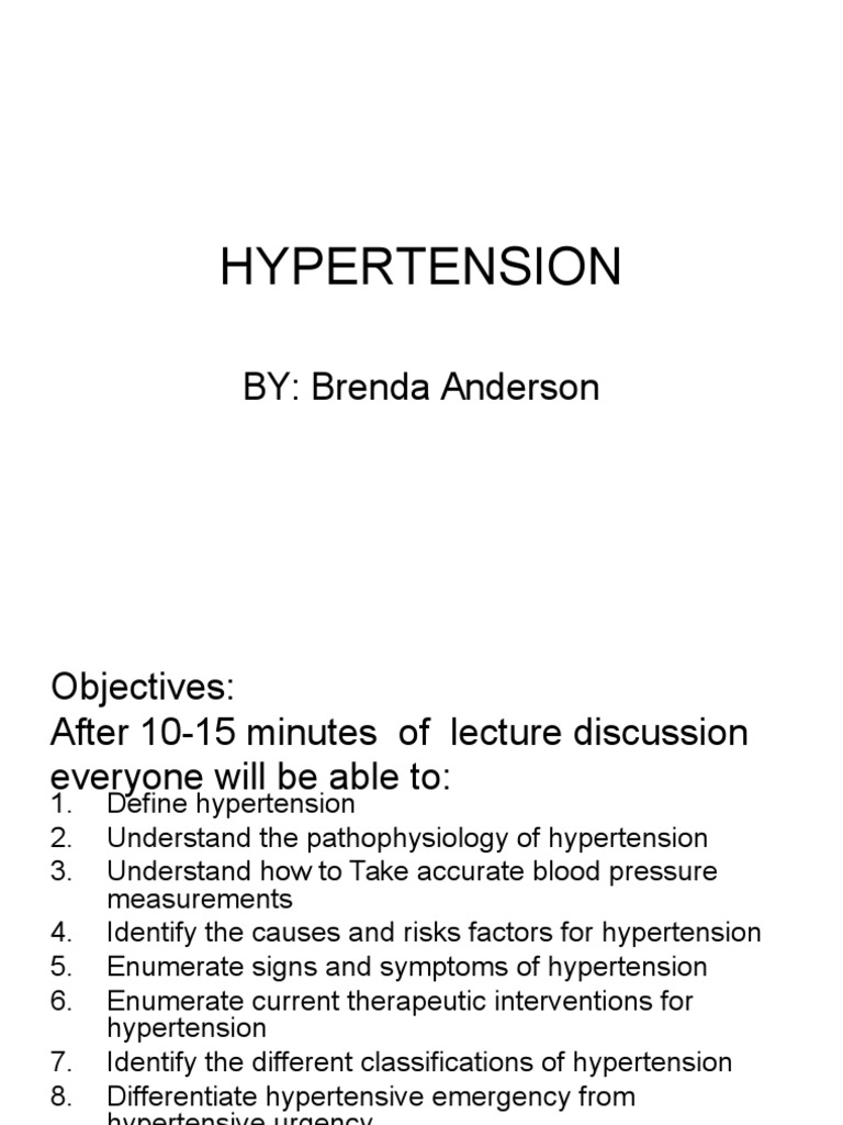 Nursing Management of Hypertension | PDF | Hypertension | Blood Pressure