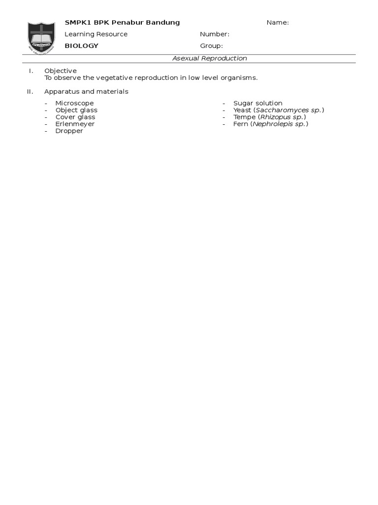 Worksheet. 4. Asexual Reproduction | PDF | Sexual Reproduction ...