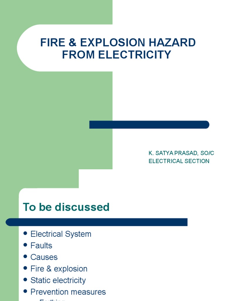 Electrical Fire & Explosion Hazards | PDF | Electric Shock | Electric ...