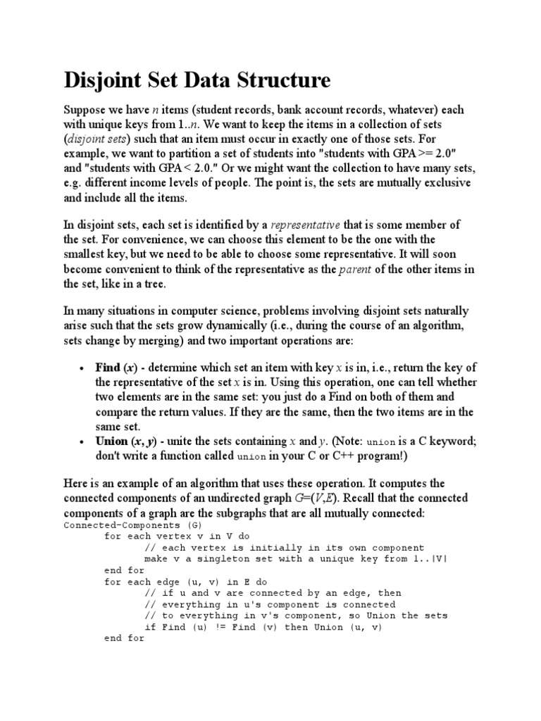 Disjoint Set Data Structure: Find (X) - Determine Which Set An Item ...