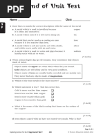 8a End of Unit Test Standard | PDF