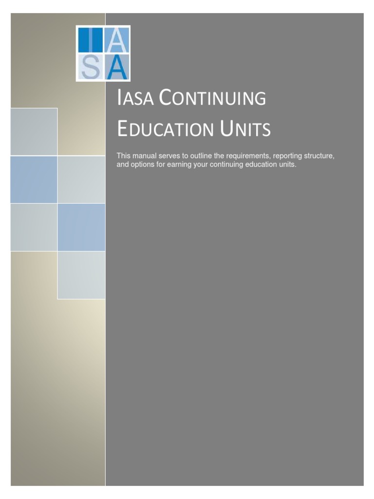 Iasa Continuing Education Program v2.1 | PDF | Professional ...
