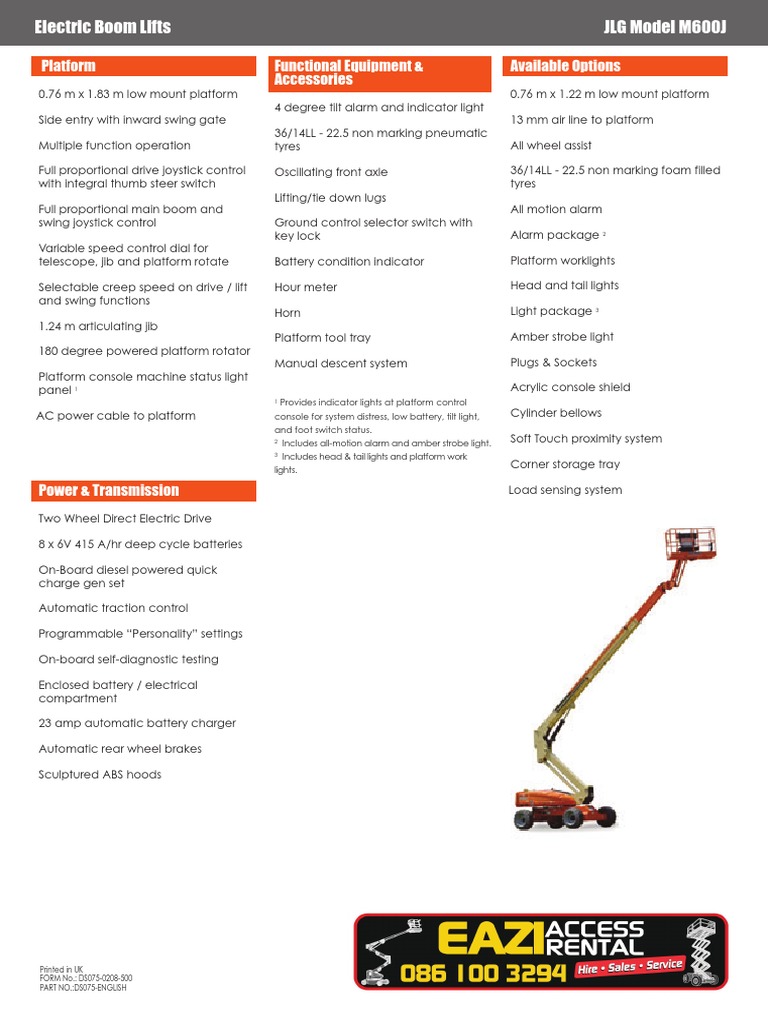 JLG m600j | PDF | Electric Generator | Tire