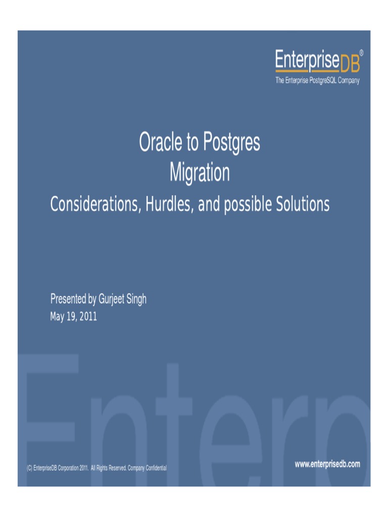 205 Oracle To Postgres Migration | PDF | Postgre Sql | Oracle Database