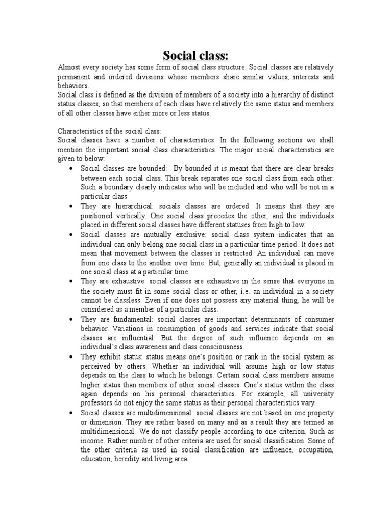 Social Class | PDF | Social Stratification | Behavior