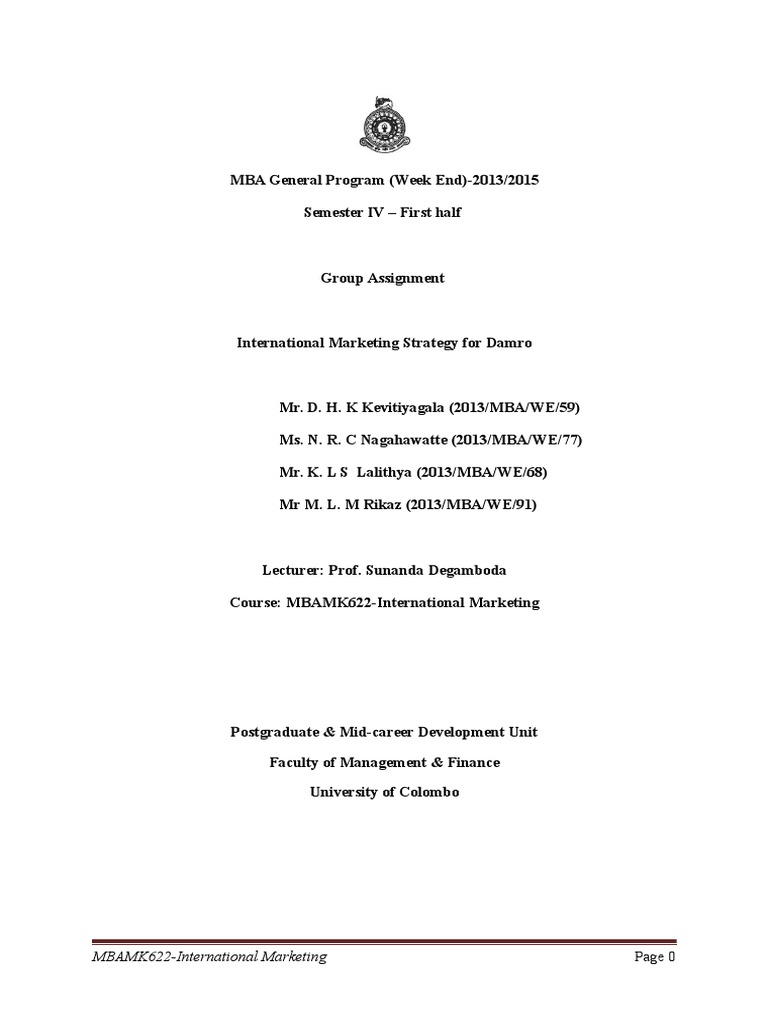 Damro As An International Brands 0.2 | PDF | Franchising | Economic Growth