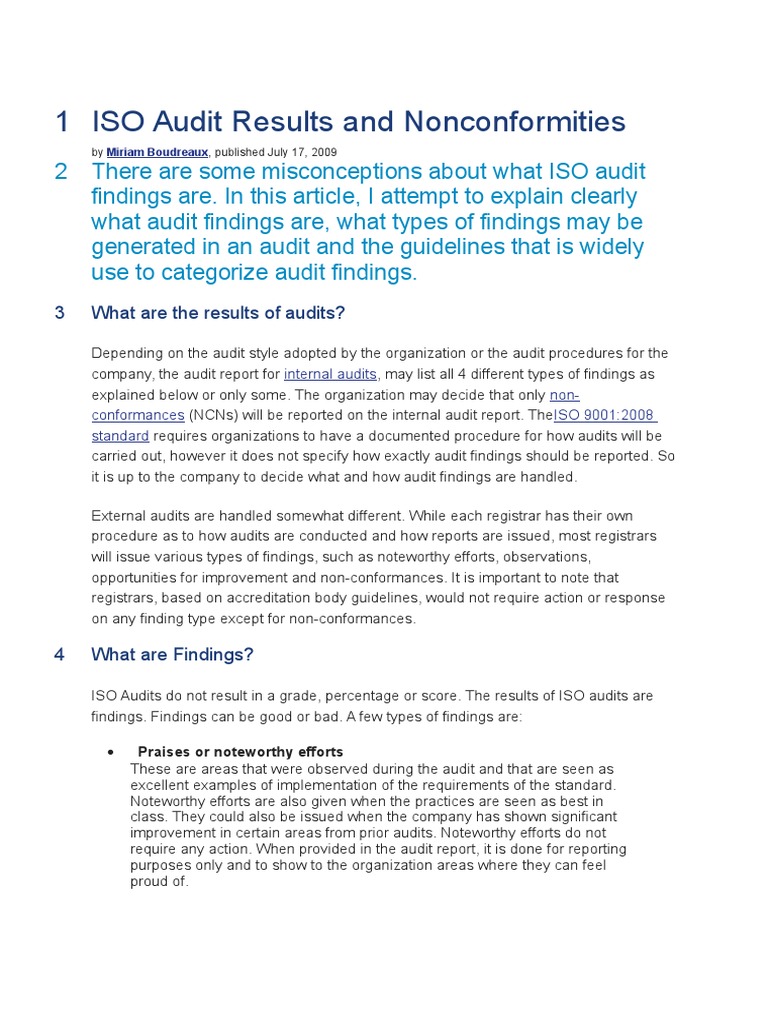 Understanding Audit Findings: A Comprehensive Explanation of the Types ...