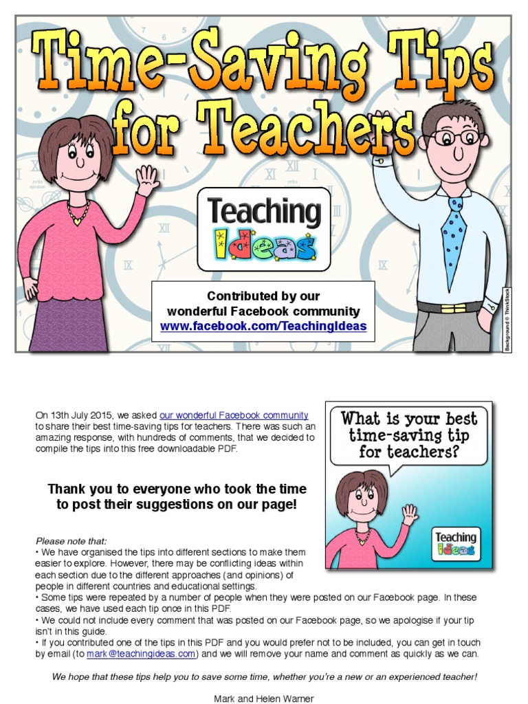 Time Saving Tips For Teachers | PDF | Homework | Computing And ...