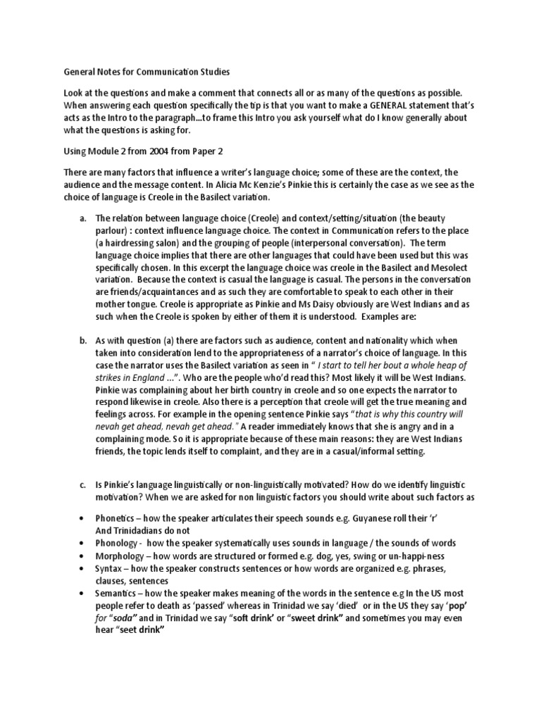 Module 2 Communication Studies Insights | PDF | Sentence (Linguistics ...