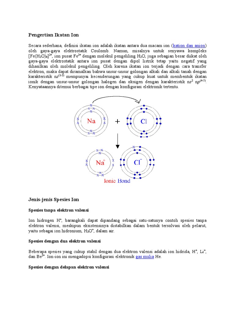 Pengertian dan Jenis Ikatan Ion | PDF