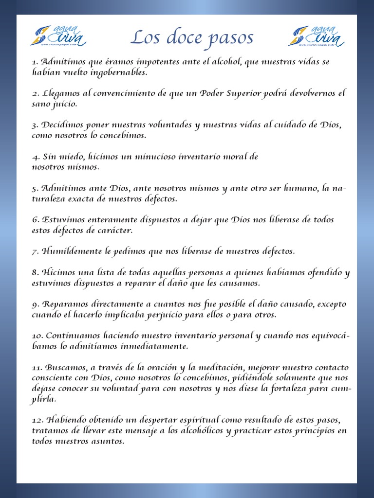 Los 12 Pasos de Alcohólicos Anónimos | PDF