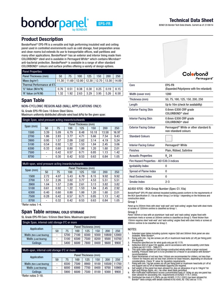 Bondor BondorPanel Insulated Walling Technical Data | Wall | Rivet