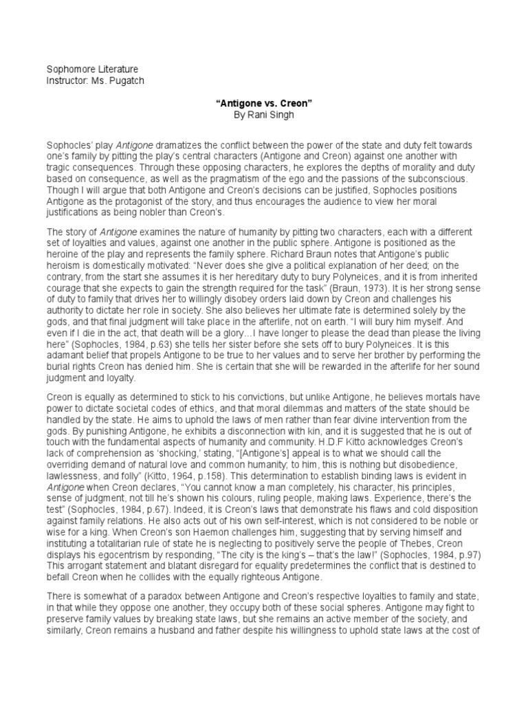 Antigone Vs Creon Article | PDF | Science | Philosophical Science