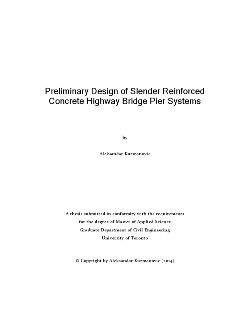 Preliminary Design of Slender Reinforced Concrete Highway Bridge Pier ...