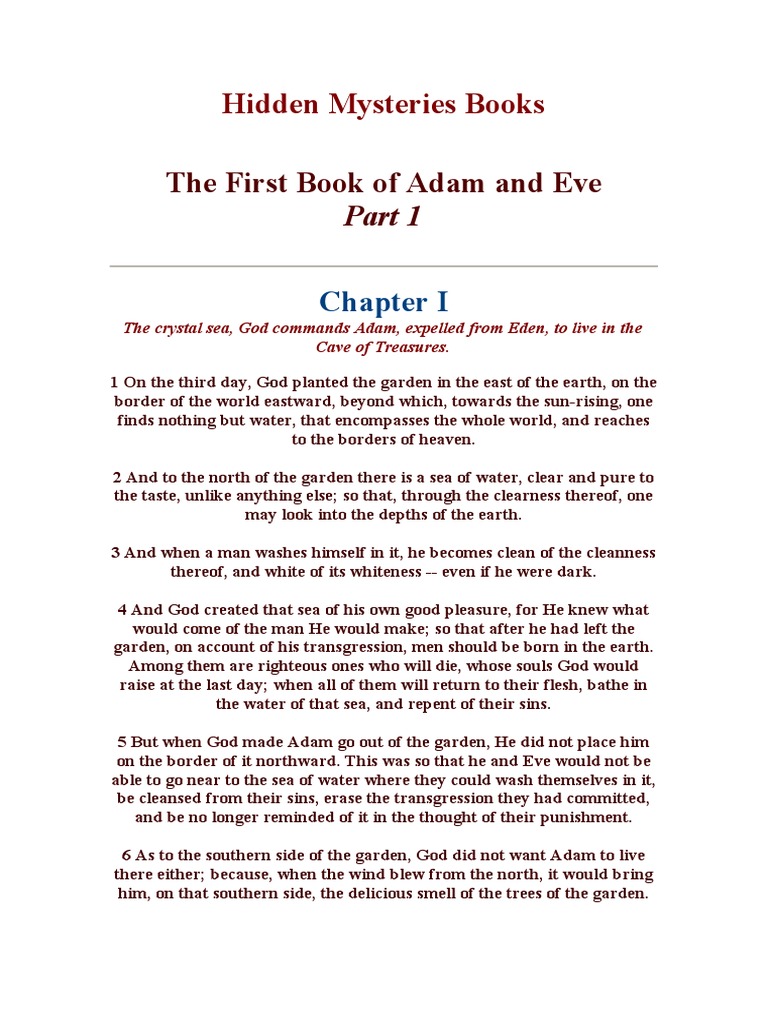 The First Book of Adam and Eve: Hidden Mysteries Books | PDF | Adam ...
