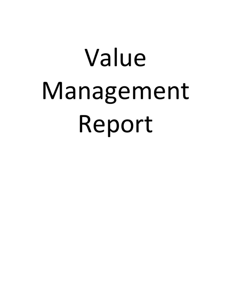 Value Management Report | PDF | Goal | Architect
