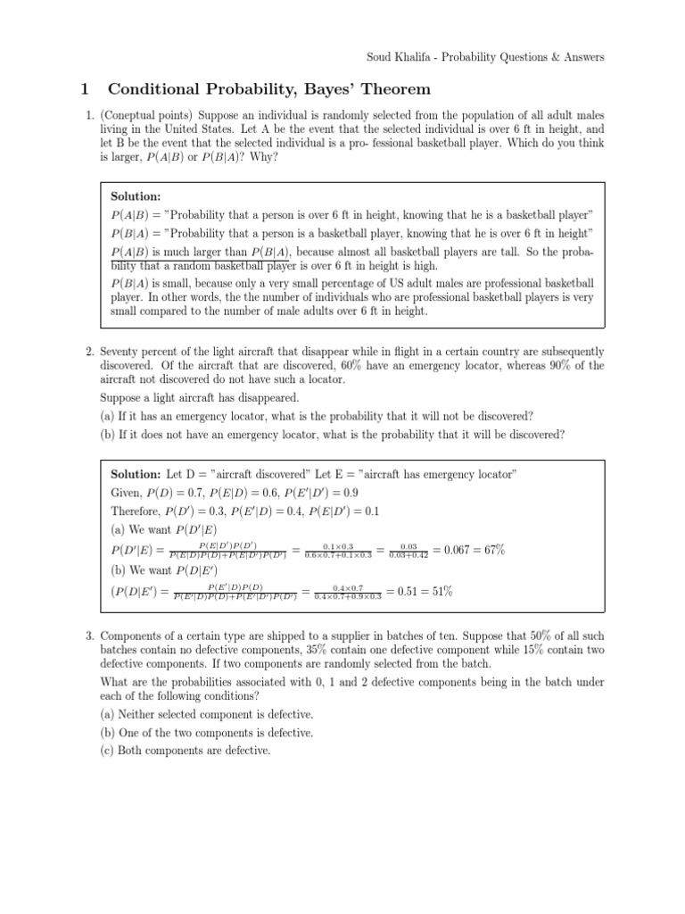 Probability Questions and Answers | PDF | Probability Distribution ...