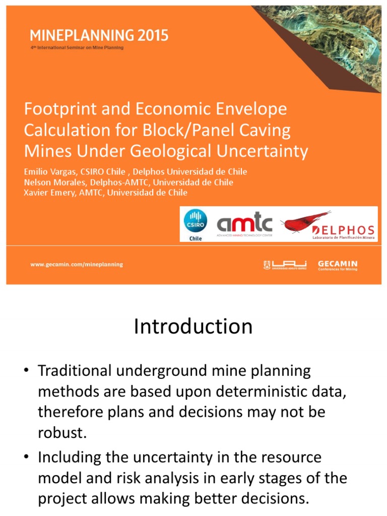 Footprint and Economic Envelope Calculation For Block/Panel Caving | PDF | Mining | Mathematical ...