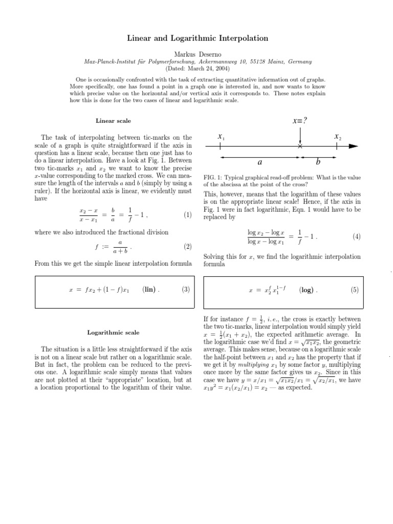 Linear Logarithmic Interpolation | PDF