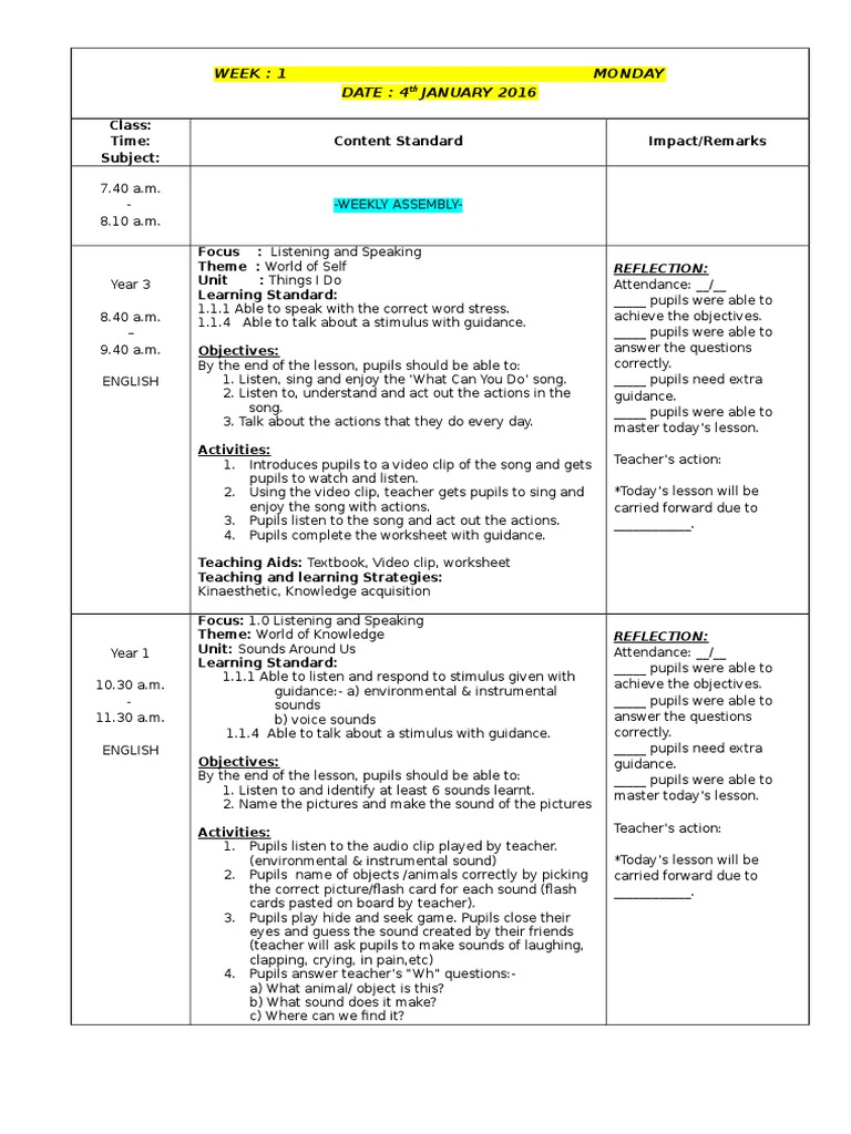 English Lesson Plan | PDF | Lesson Plan | Teachers