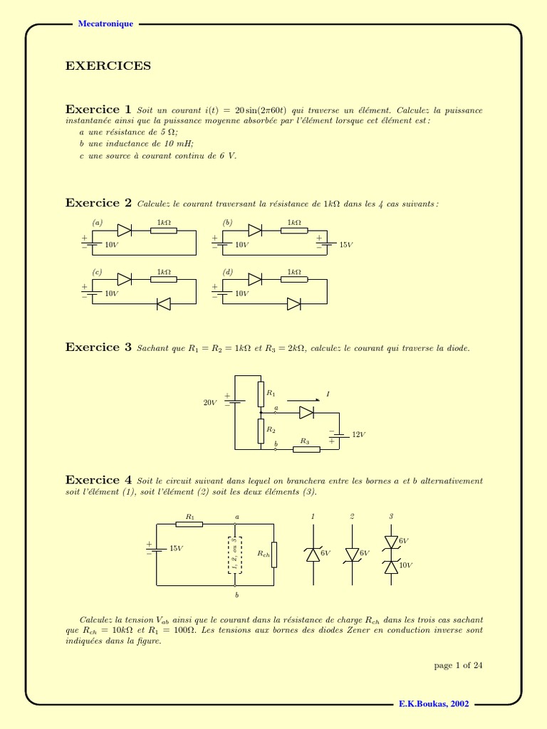 Exercice Diode | PDF | Diode | Transistor