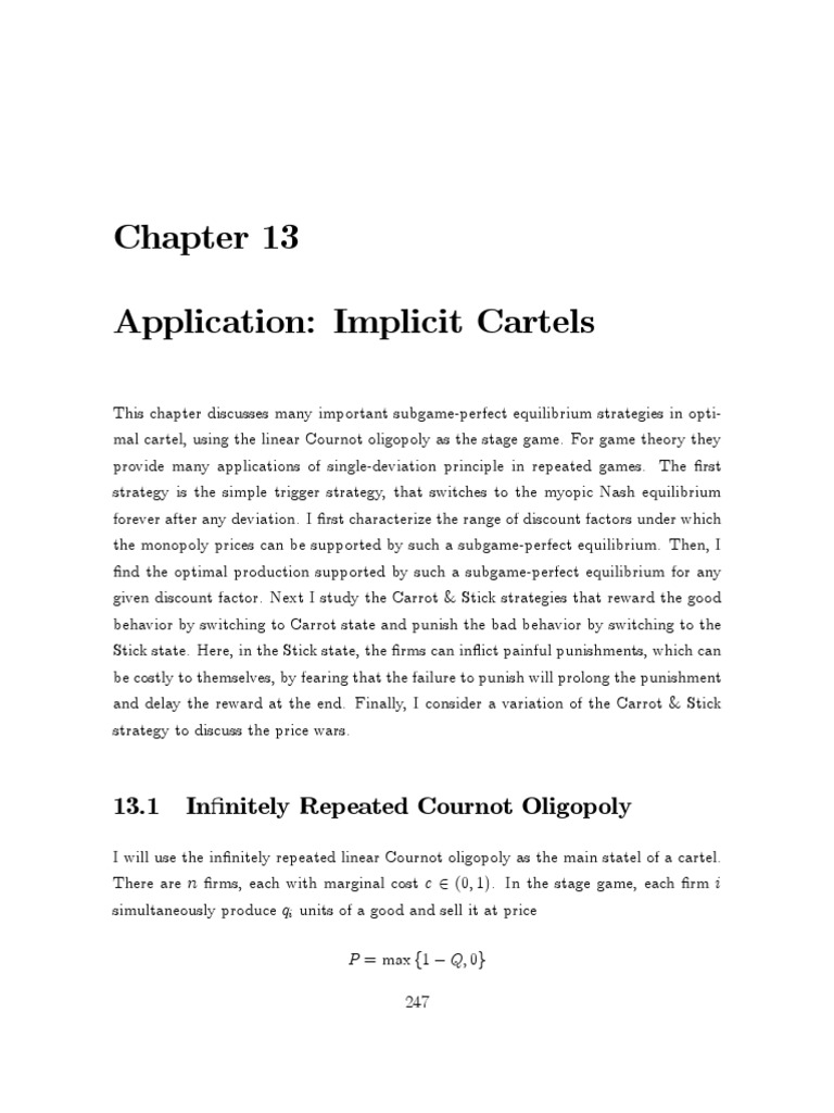 MIT14 12F12 Chapter13 | PDF | Oligopoly | Mathematical Optimization