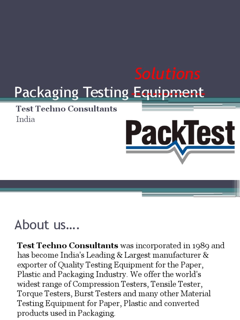 Packaging Test Solutions | PDF | Paperboard | Industrial Processes
