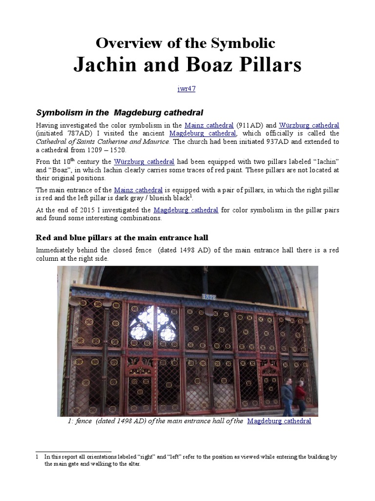 Overview of The Symbolic Jachin and Boaz Pillars | PDF | Red | Column