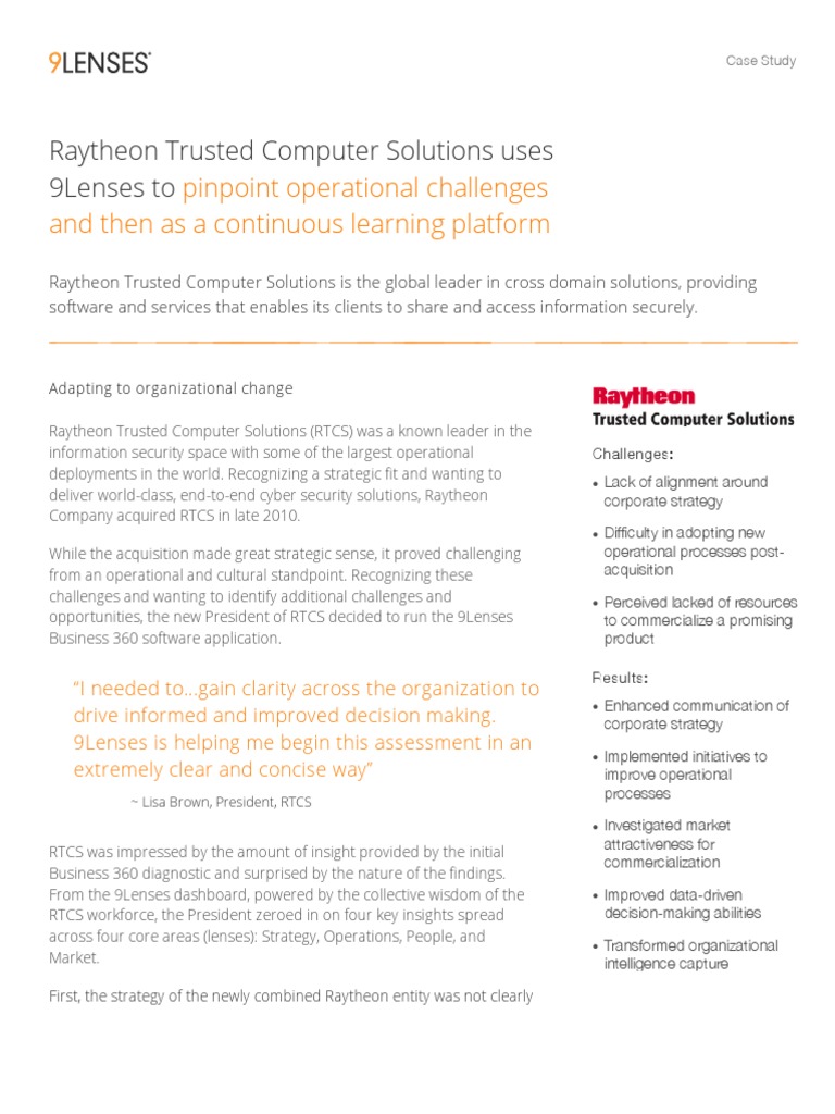 Case Study - Raytheon | Download Free PDF | Strategic Management | Leadership