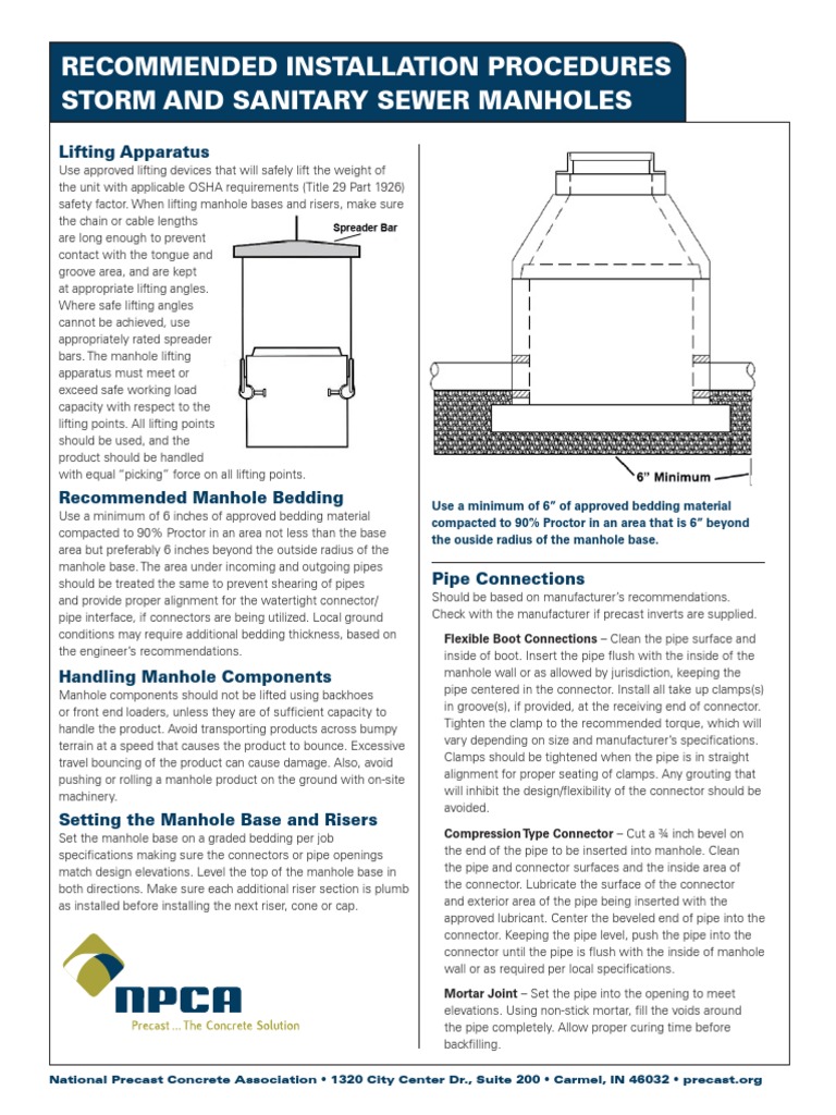 Manhole Installation | PDF | Pipe (Fluid Conveyance) | Precast Concrete