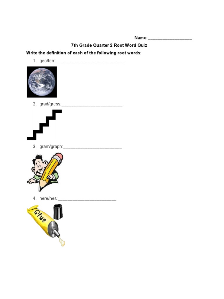 7th Grade Root Word Quiz | PDF