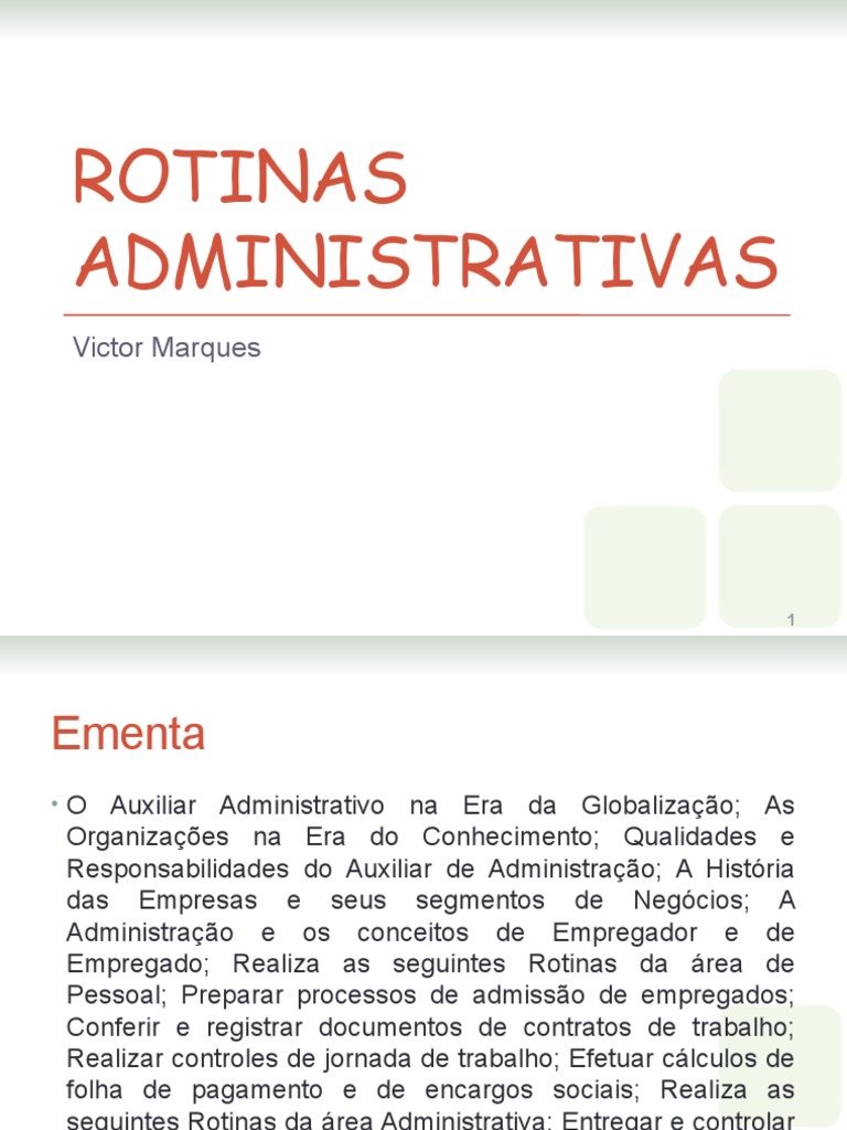 Rotinas Administrativas | PDF | Padronização | Logística