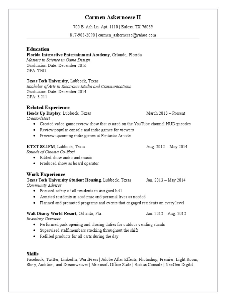 Carmens Resume | PDF