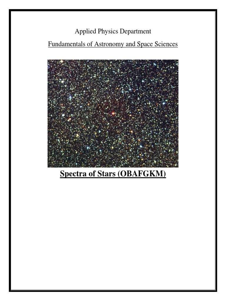 Astronomy Project Report PDF | PDF | Spectrum | Stars