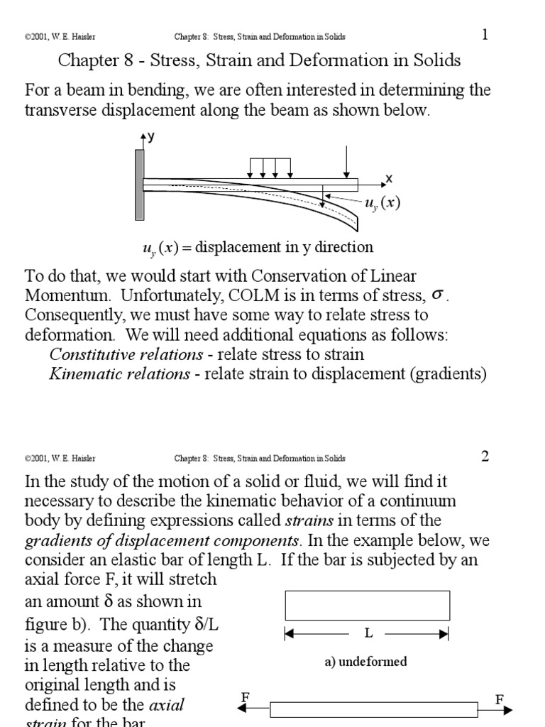 Stress, Strain and Deformation in Solids | PDF | Deformation (Mechanics ...