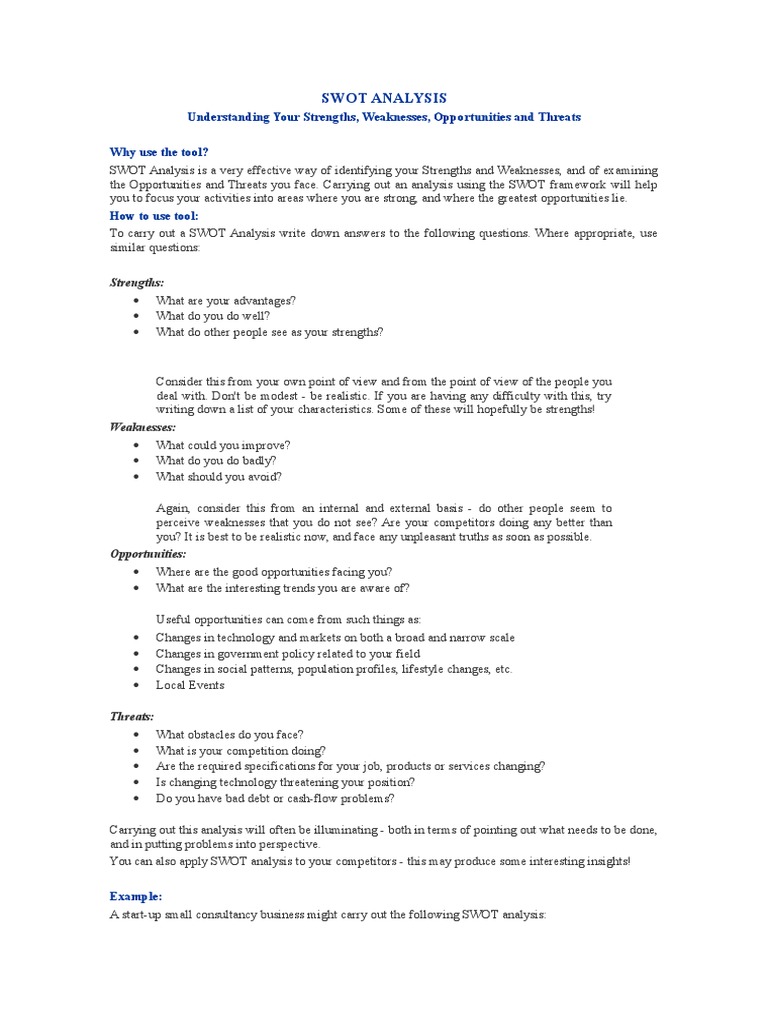 Analisa SWOT | PDF | Swot Analysis | Stress (Biology)