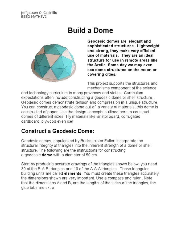 Building A Dome | PDF | Triangle | Dome