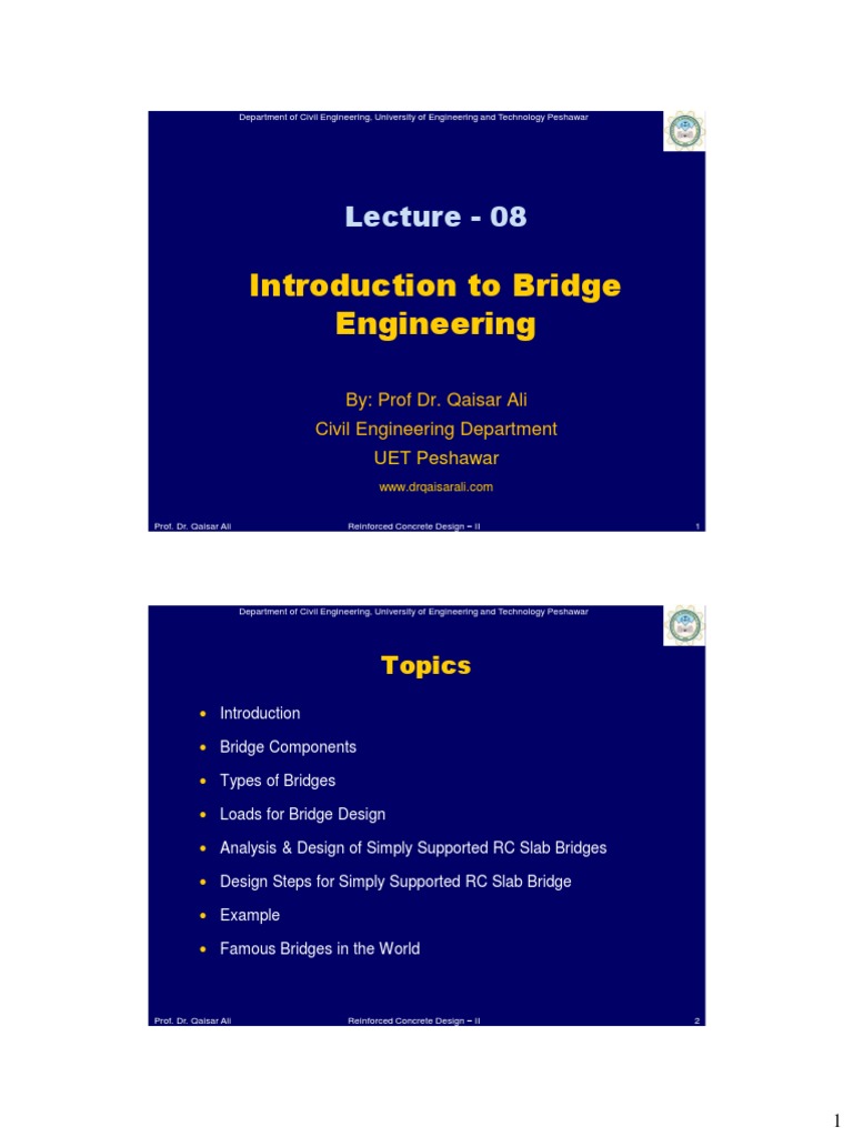 Introduction to Bridge Engineering | PDF | Bridge | Reinforced Concrete