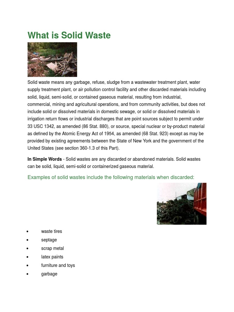 What Is Solid Waste | PDF | Municipal Solid Waste | Waste